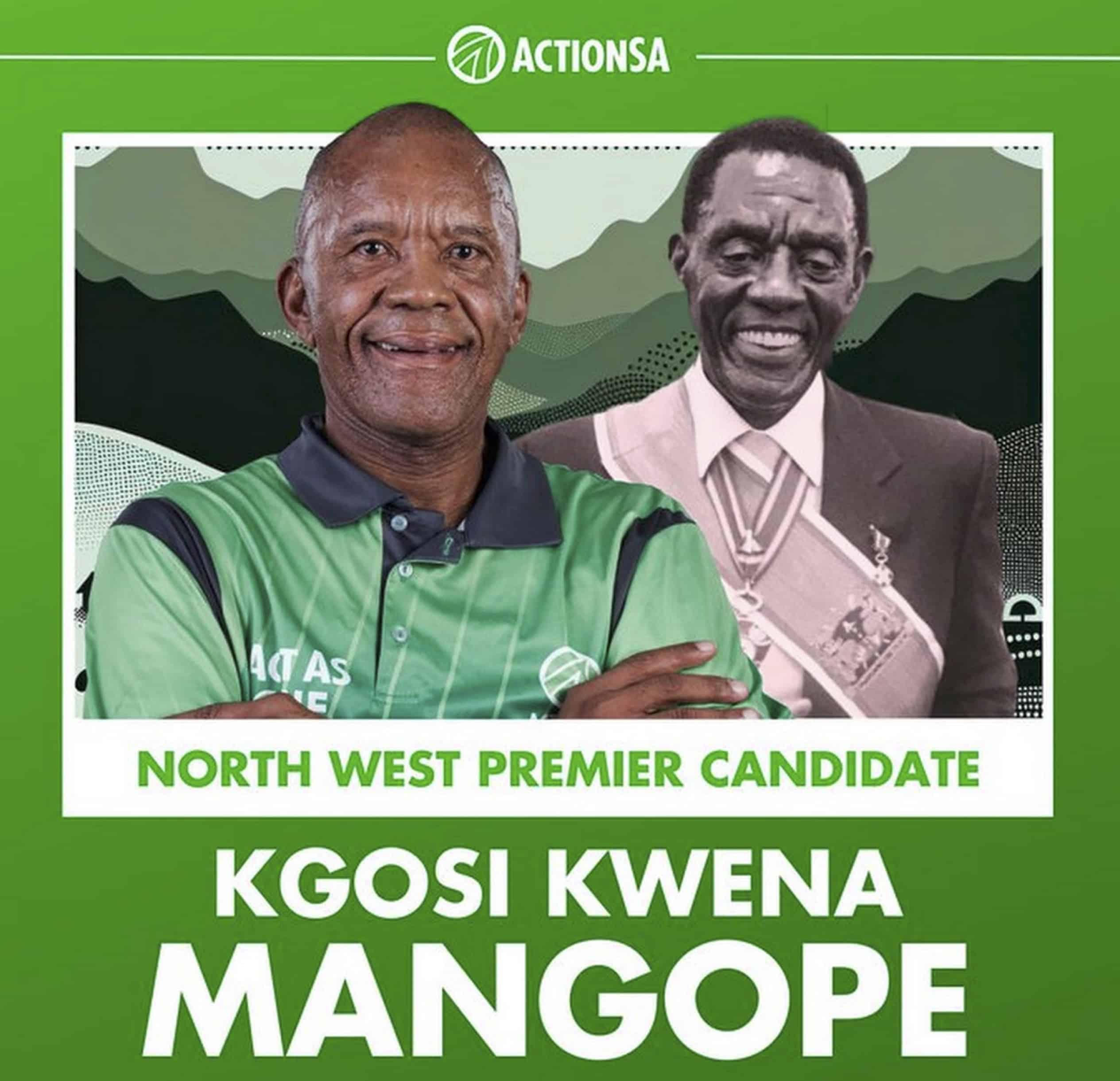 Kwena Mangope is ActionSA's premier candidate for the North West - Daily Friend